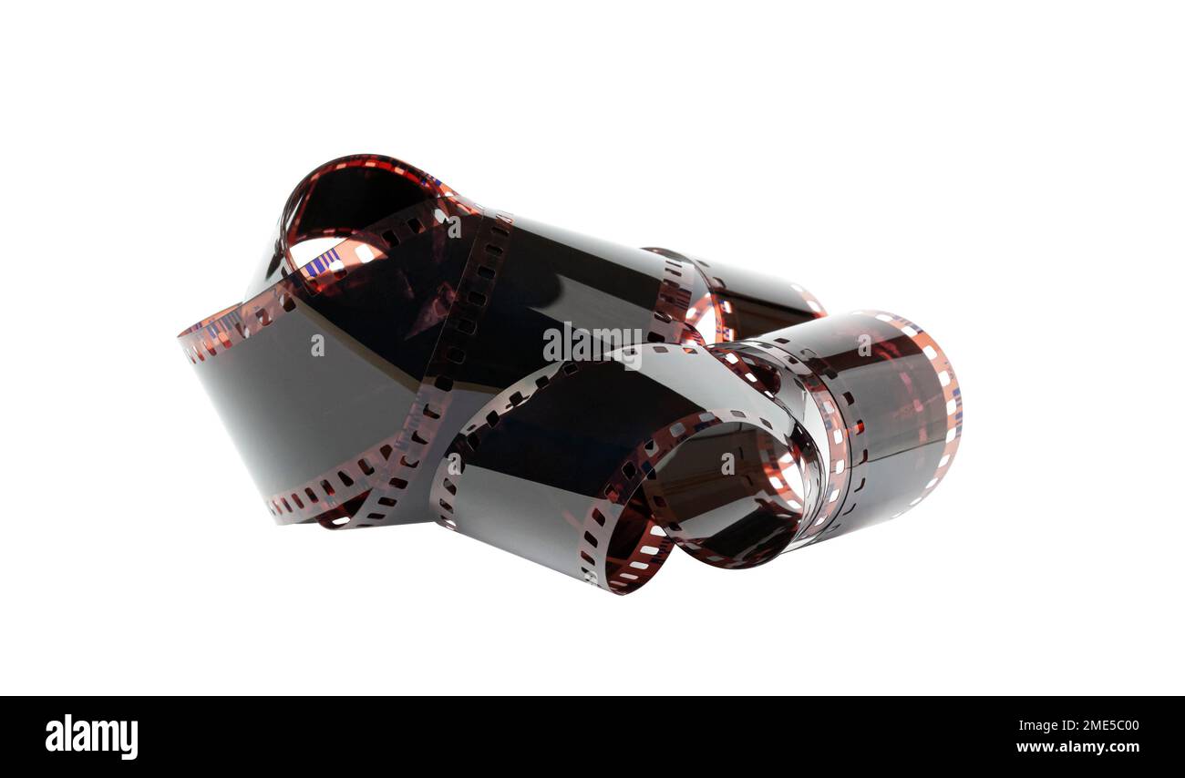 Old photographic film isolated on white background. With clipping path ...