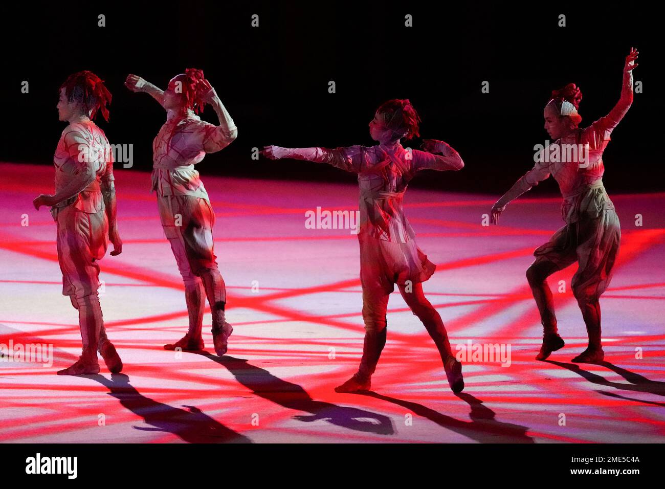 Dancers perform during the opening ceremony in the Olympic Stadium at ...
