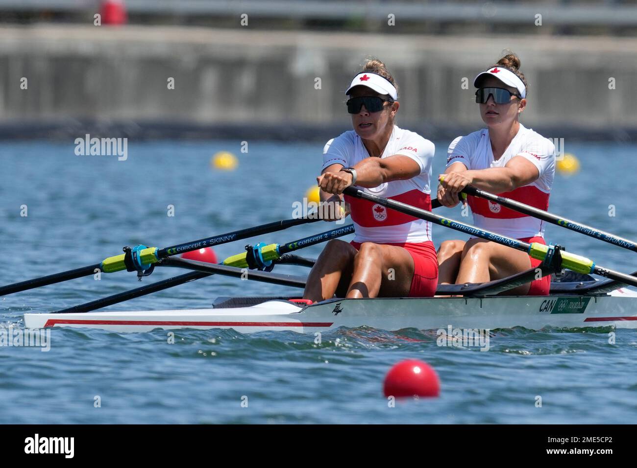 Jessica Sevick and Gabrielle Smith, of Canada, competes in the women's ...