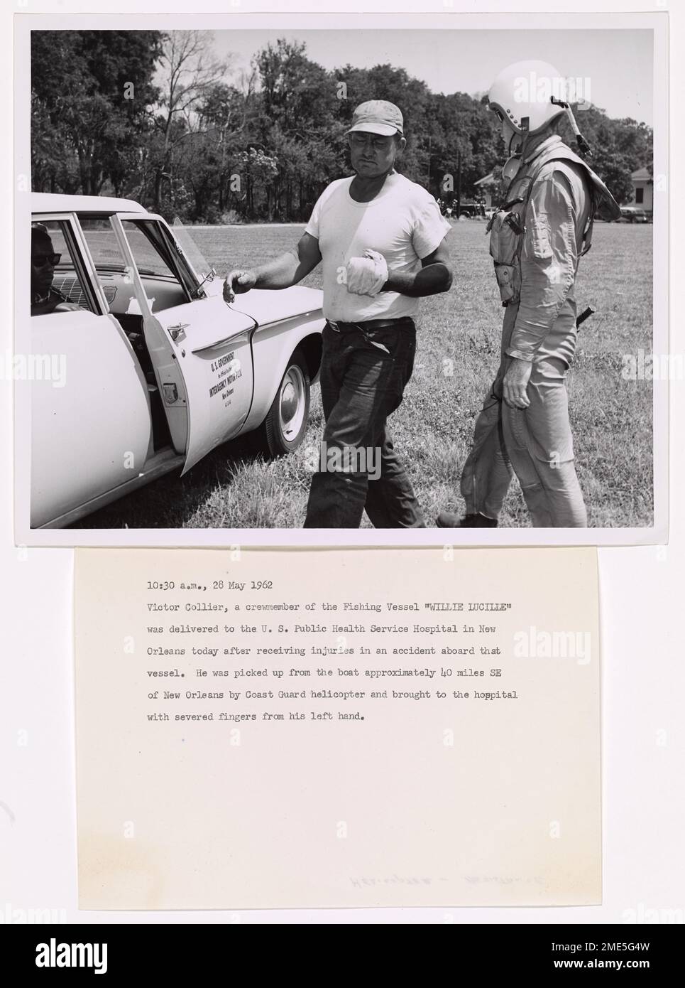 Injured Fisherman Rescued by Coast Guard. This image depicts the ...