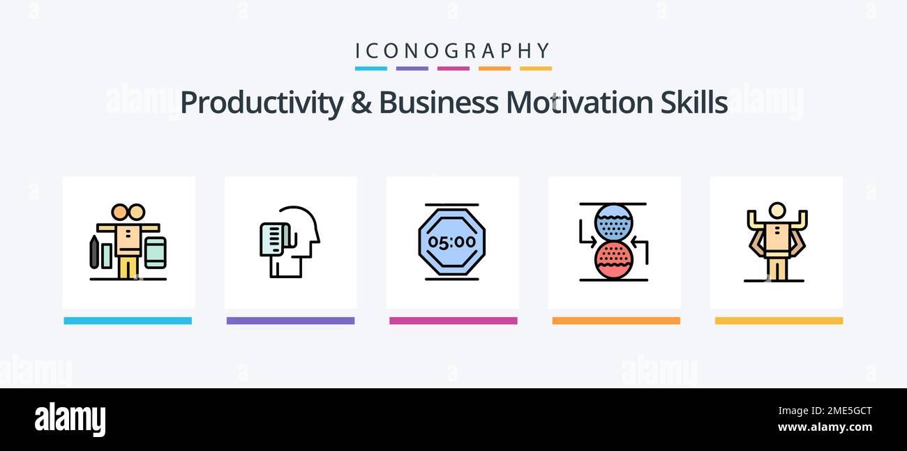 Productivity And Business Motivation Skills Line Filled 5 Icon Pack ... Productivity And Business Motivation Skills Line Filled 5 Icon Pack ...