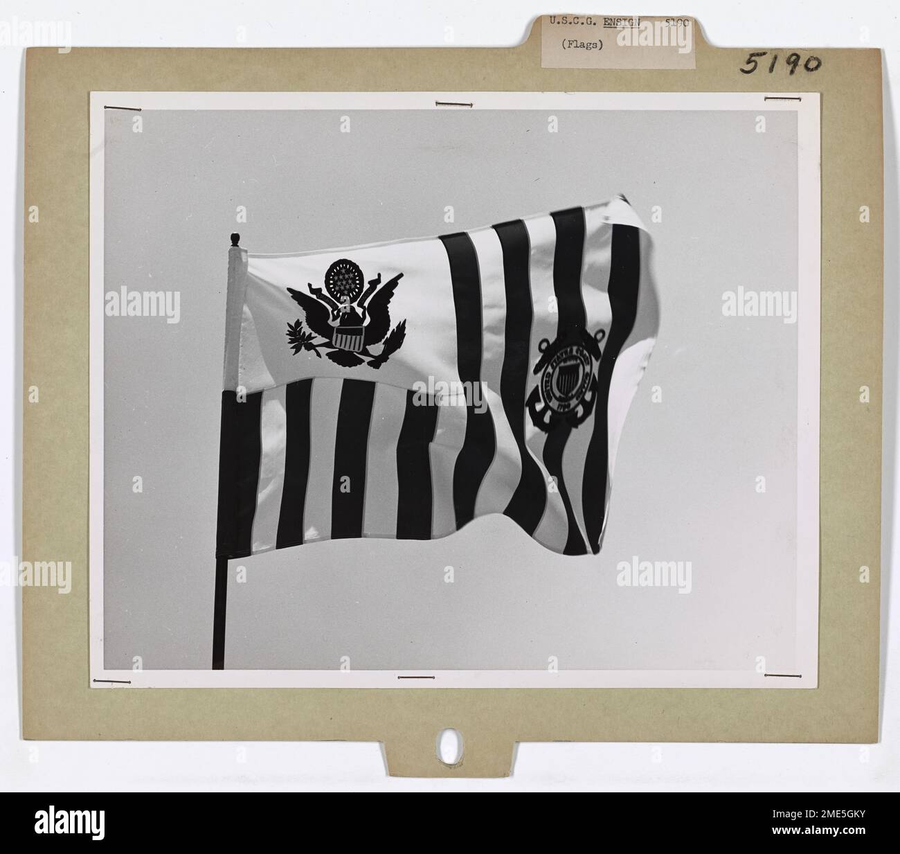 The flag of the U.S. Coast Guard, representing the authority and ...