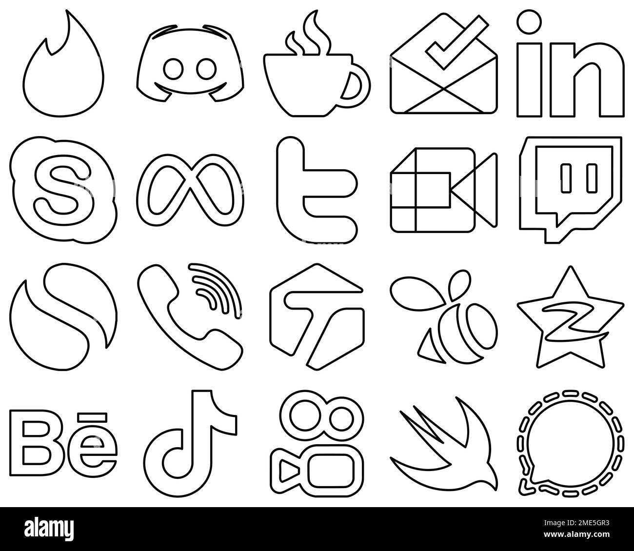 20 Clean Black Outline Social Media Icons such as google meet. twitter ... 20 Clean Black Outline Social Media Icons such as google meet. twitter ...