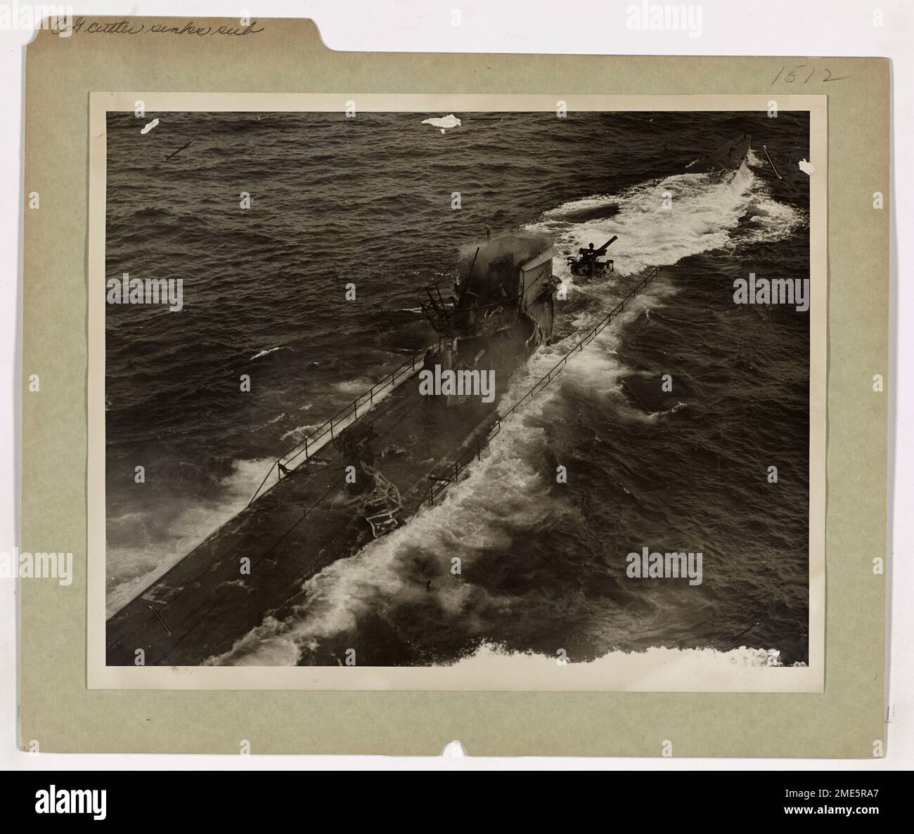 The U.S. Coast Guard Cutter SPENCER sinks a German U-Boat during a ...