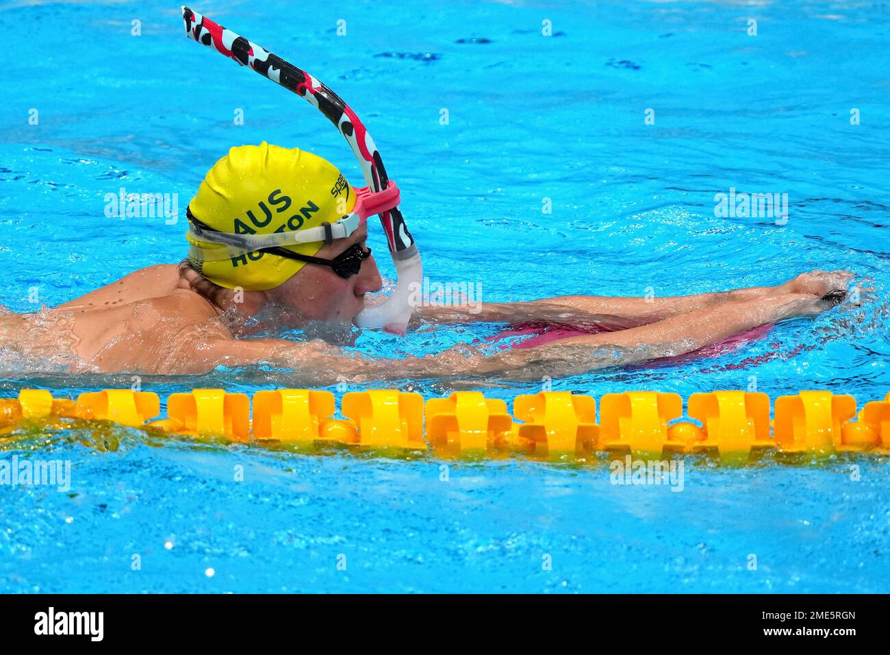 Mackenzie Horton of Australia exercises during a swimming training ...