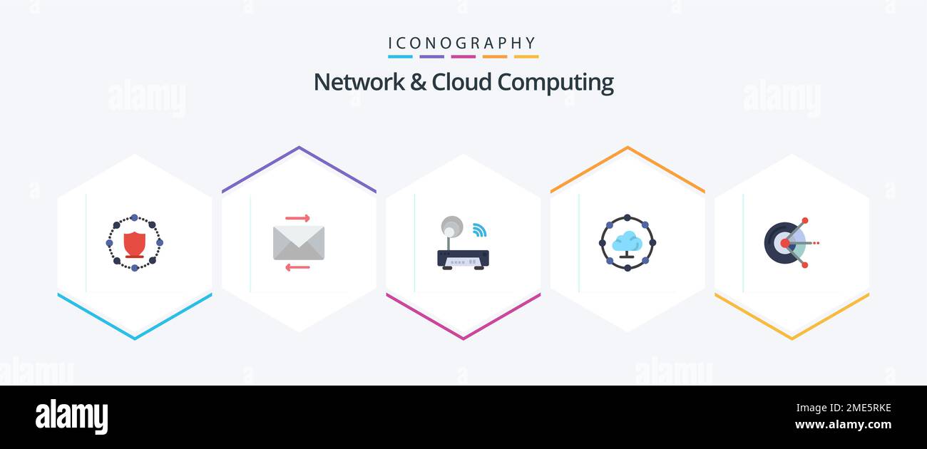 Network And Cloud Computing 25 Flat icon pack including disk. computer. device. share. cloud ...