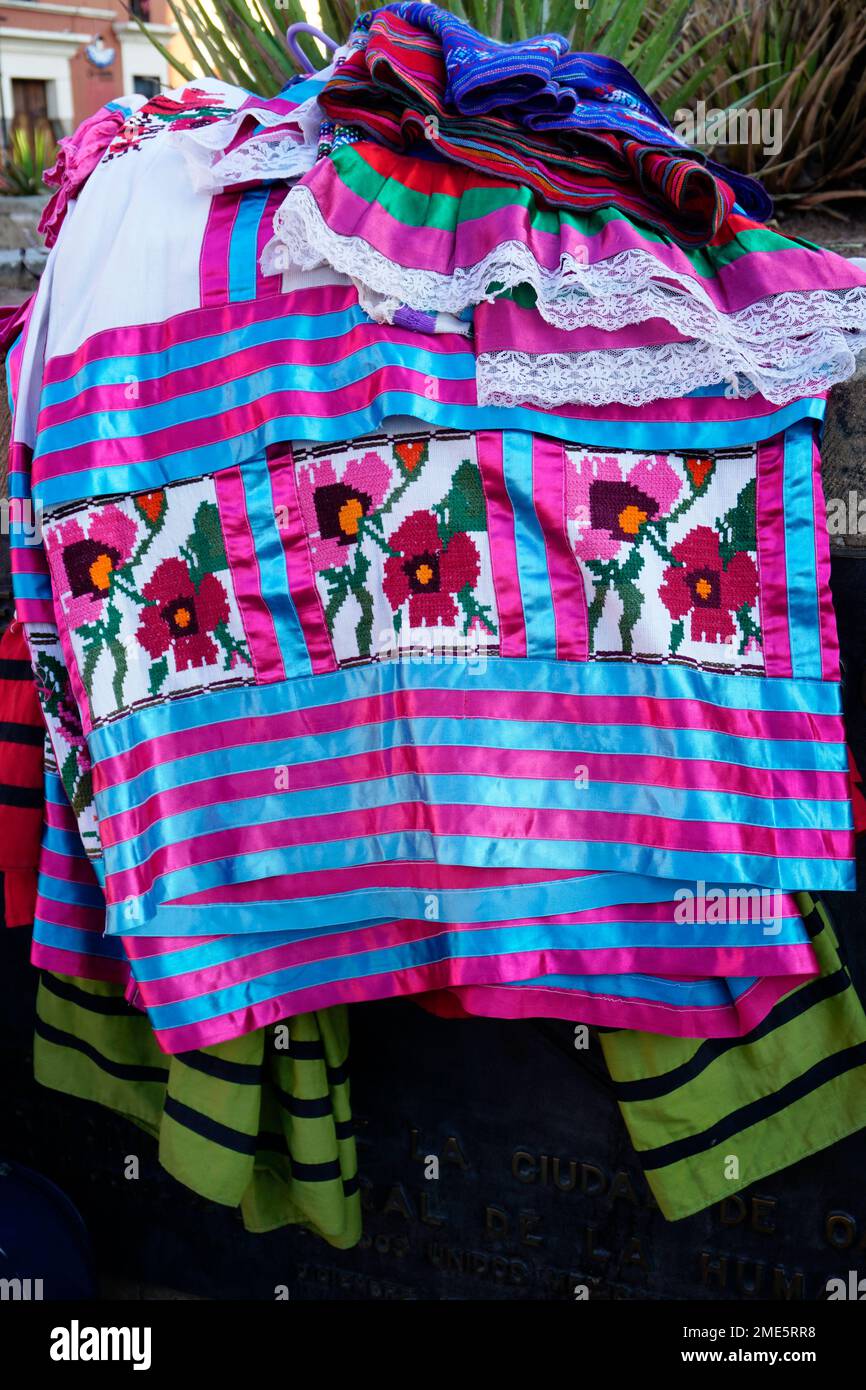 Embroidered traditional clothing, Oaxaca de Juárez City, Oaxaca, Mexico ...