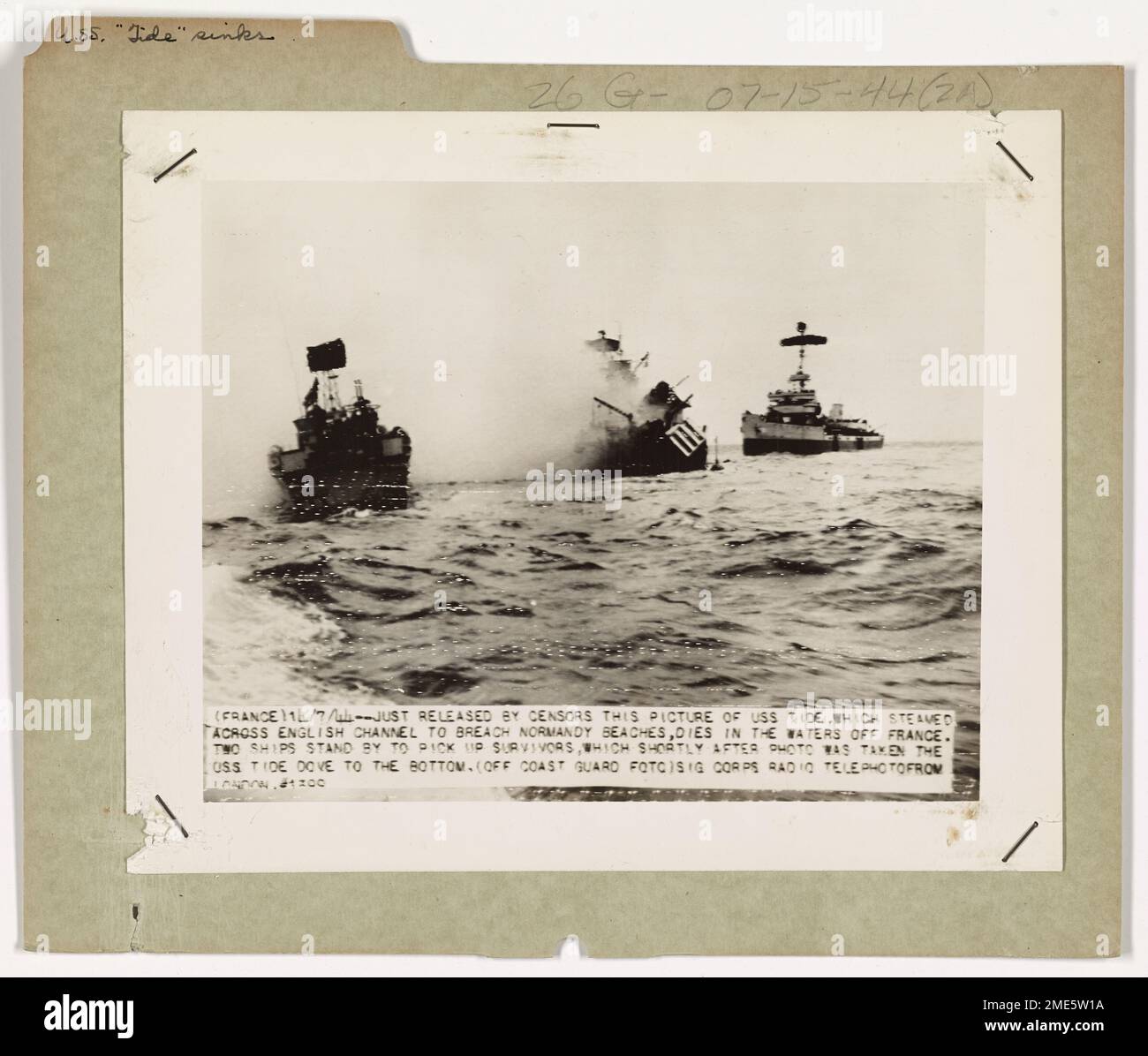 The USS Tide, which had crossed the English Channel to participate in ...