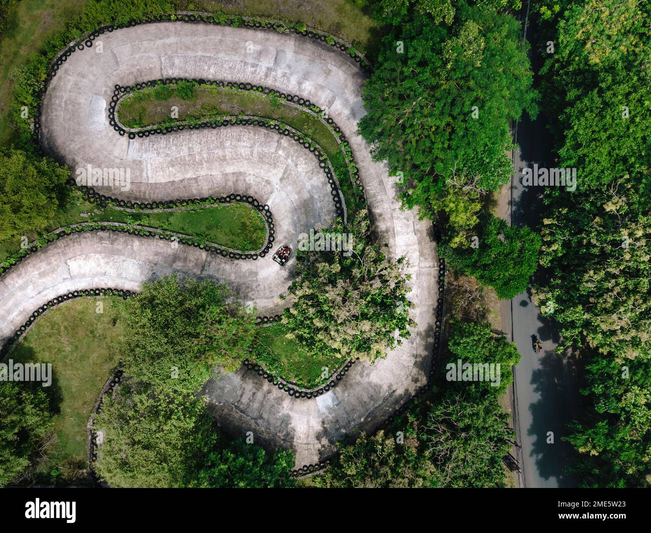 Aerial view of small racing track Stock Photo - Alamy
