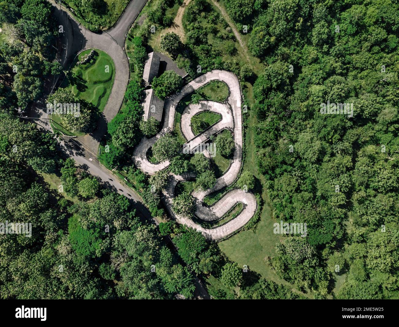 Aerial view of small racing track Stock Photo - Alamy