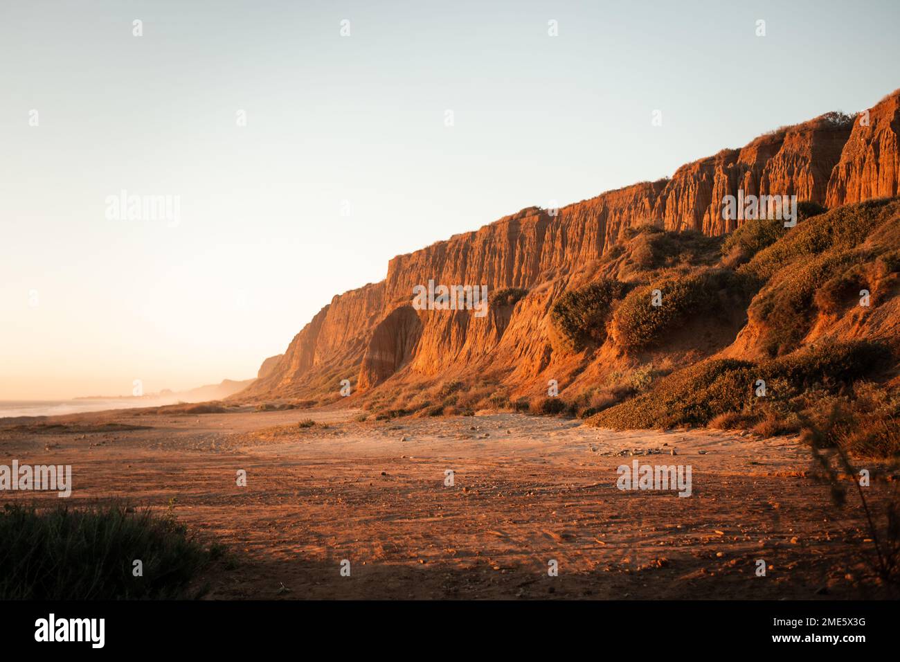 Coastal Beach Landscape of Cliffs at Sunset in California Stock Photo ...