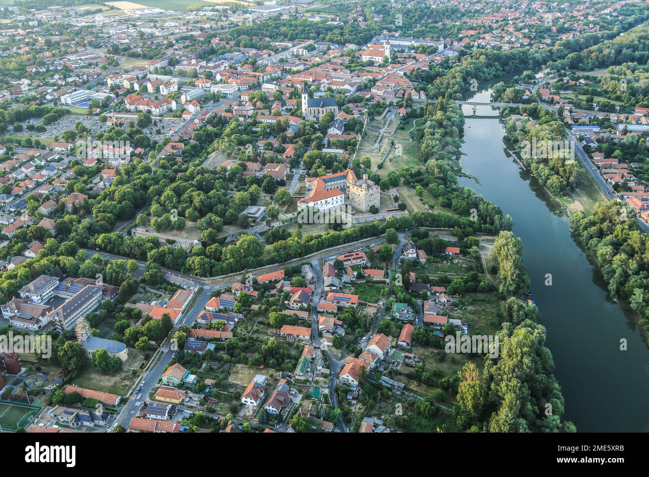 Sárospatak from above (River Bodrog Stock Photo - Alamy