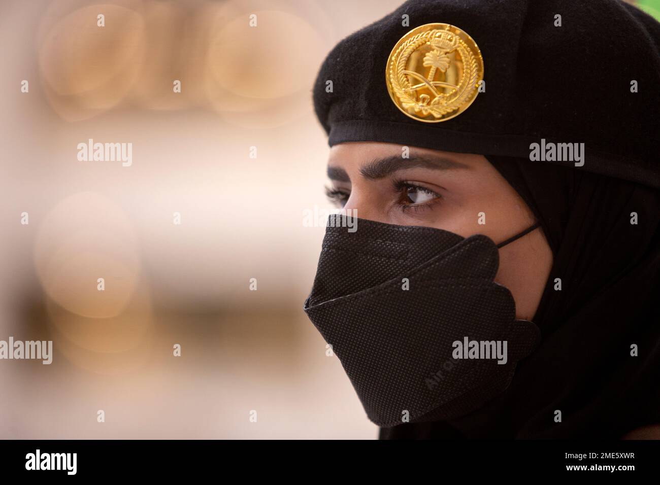 Saudi police woman, Samar, who is recently deployed to the service ...