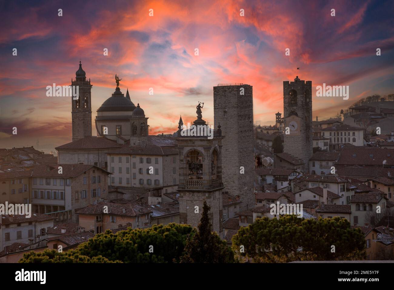 Skyline of Bergamo Old capital of culture 2023 Stock Photo - Alamy