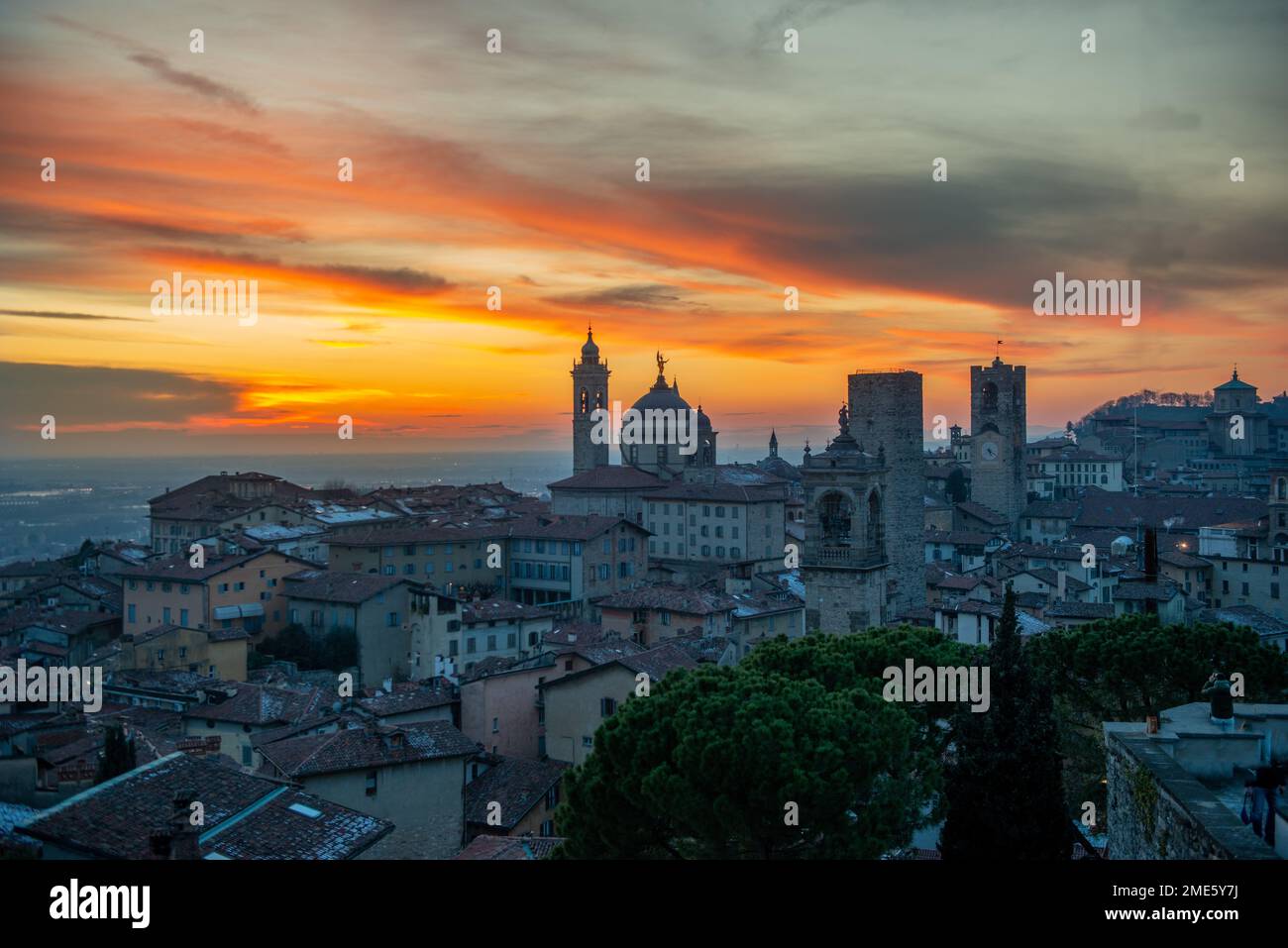 Skyline of Bergamo Old capital of culture 2023 Stock Photo - Alamy