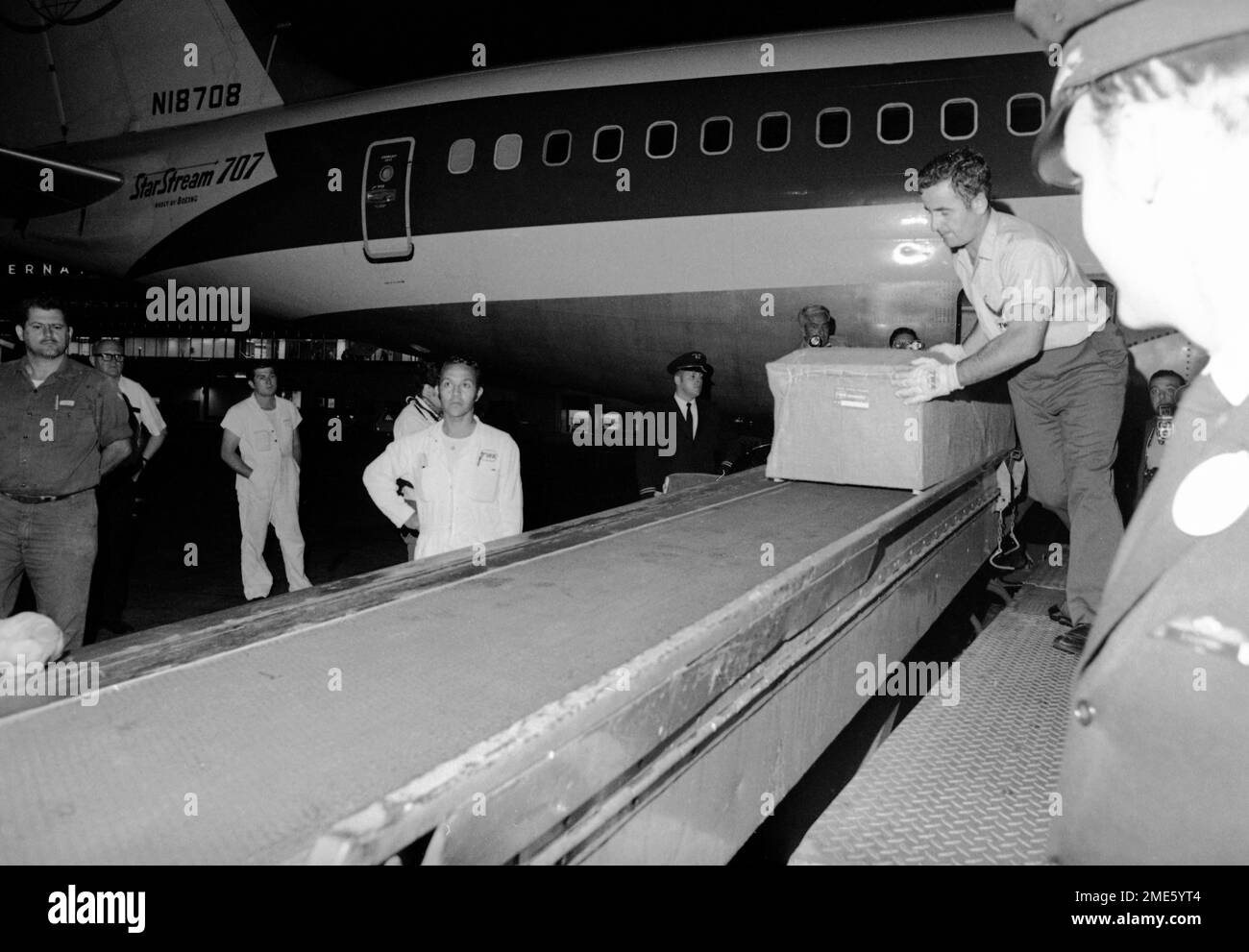 The casket containing the body of entertainer Judy Garland is removed ...