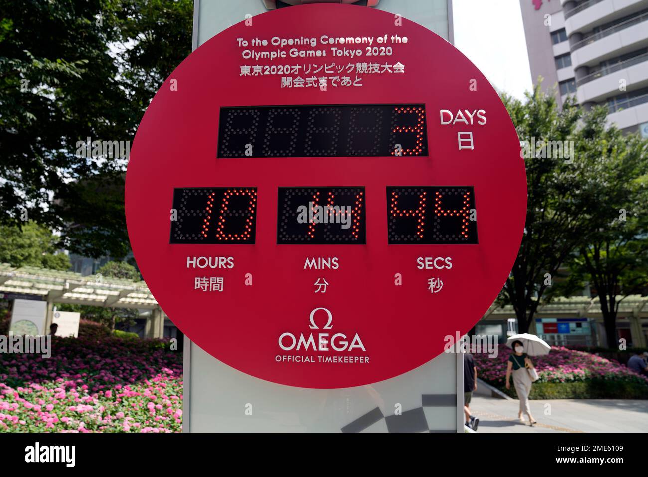 A Tokyo 2020 Olympic countdown clock displays 3 days to the opening ...