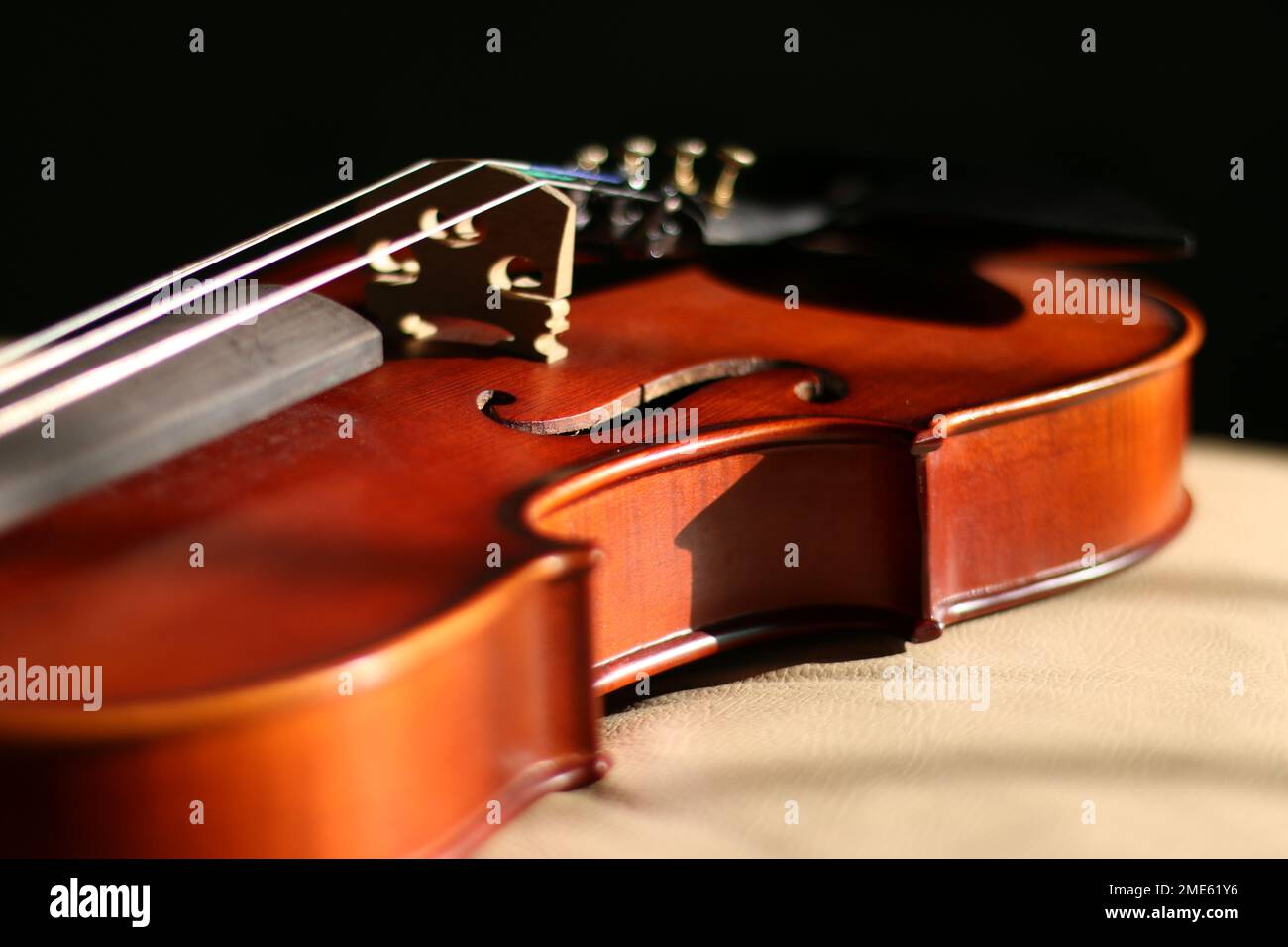 Wooden violin body in brown color Stock Photo - Alamy