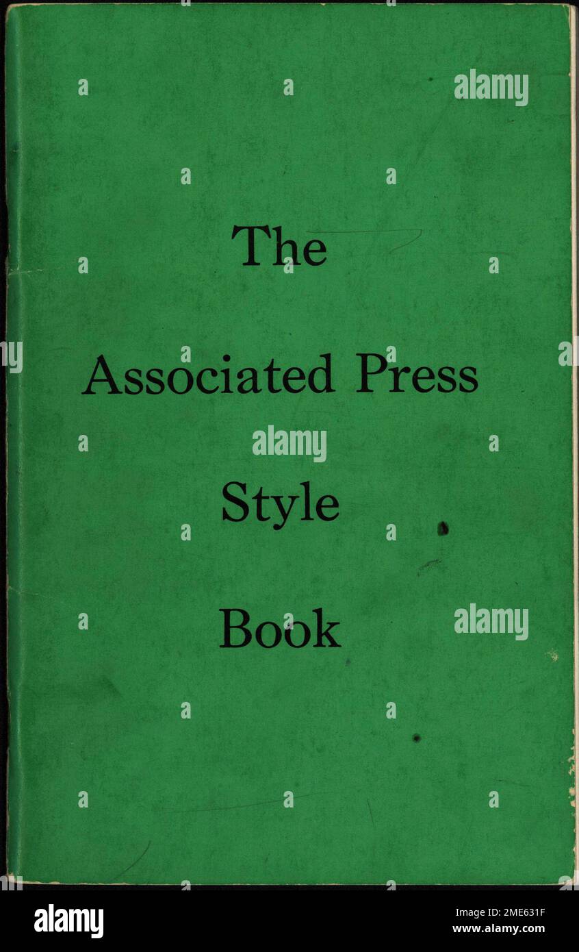 Cover of the first Associated Press Style Book, compiled and edited by ...