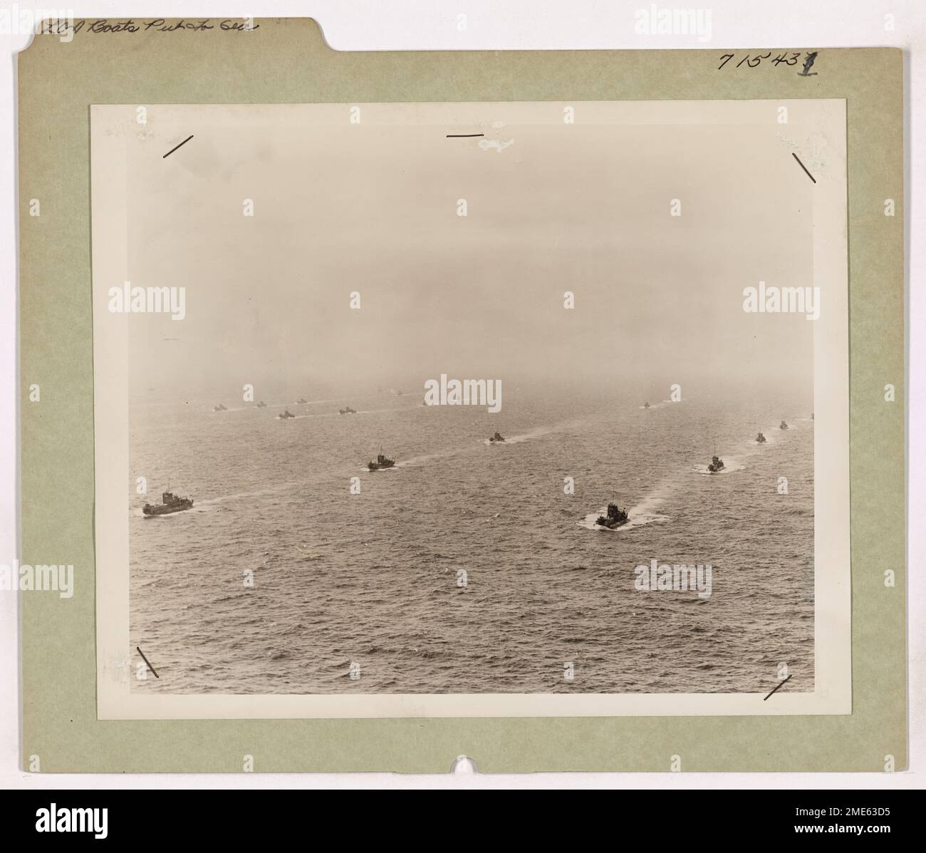 LCI (Landing Craft Infantry) boats are shown in convoy formation, as ...