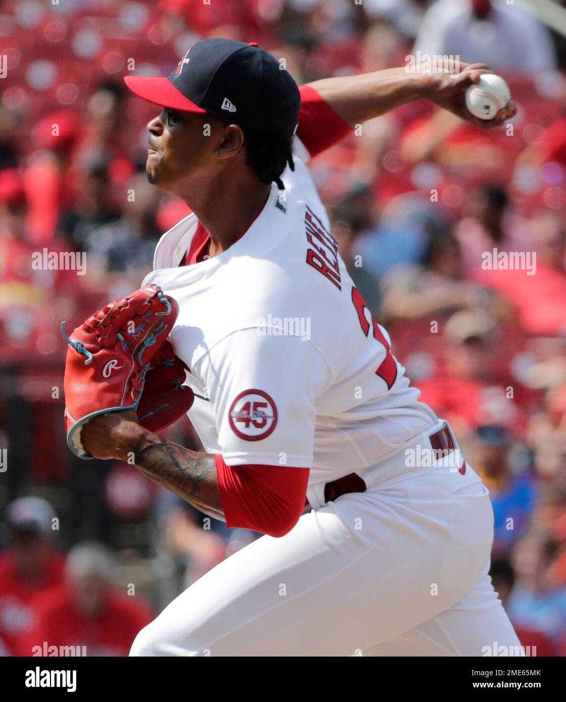 St. Louis Cardinals closing pitcher Alex Reyes delivers in the ninth ...
