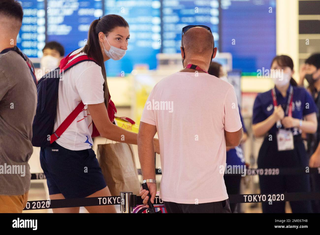 A Russian athlete arrives for the Tokyo 2020 Summer Olympic and ...