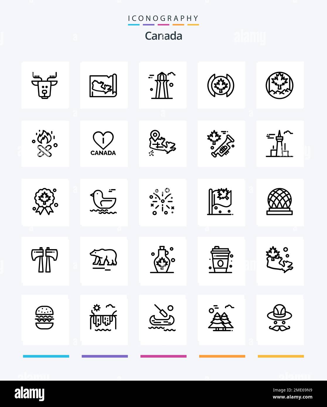 Creative Canada 25 OutLine icon pack Such As fire. leaf. co tower ...