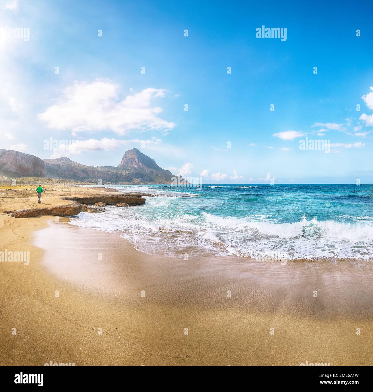 Outstanding seascape of Isolidda Beach near San Vito cape. Popular ...