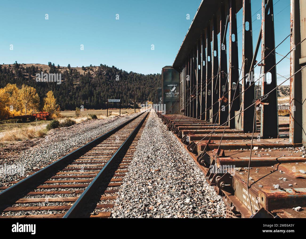 Railroad Tracks in Western Montana Stock Photo - Alamy