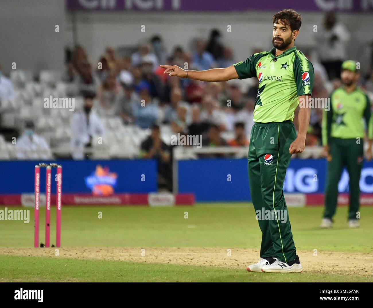 Pakistan's Haris Rauf during the first T20 international cricket match ...