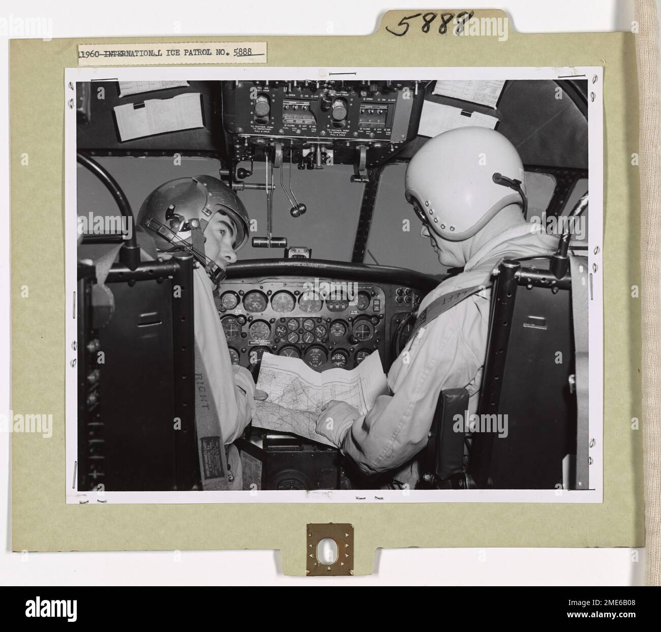 In the cockpit of the Coast Guard UF-2G plane carrying 1,000-lb bombs ...