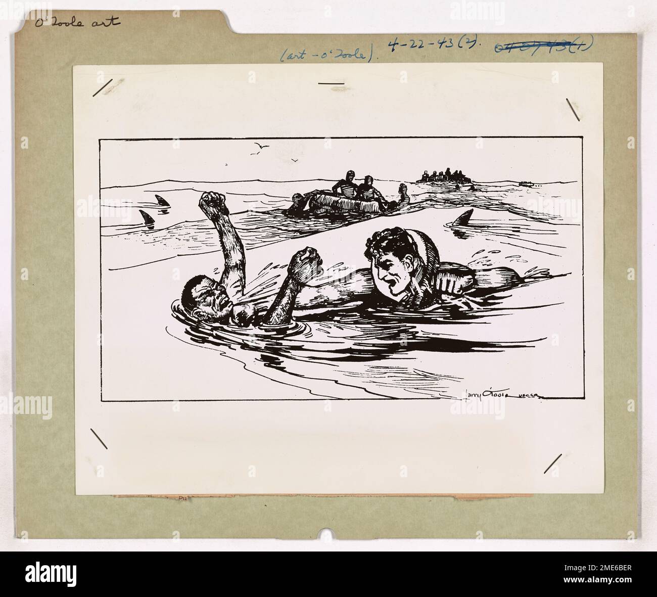 This dramatic sketch by Coast Guardsman Larry O'Toole depicts an ...