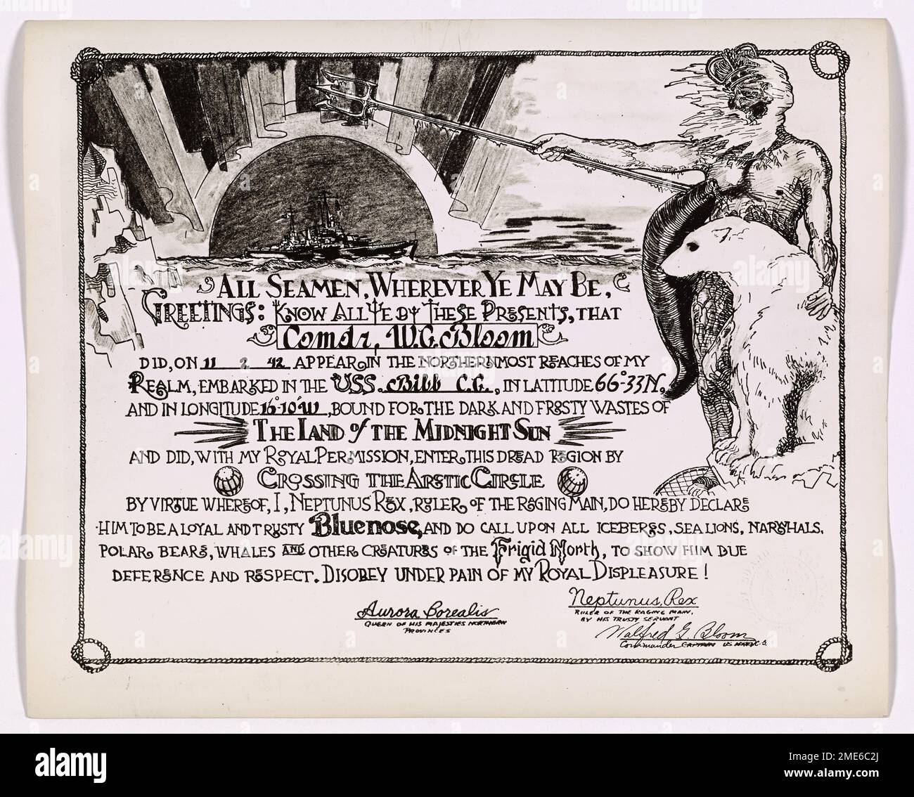 All Seaman, Wherever Ye May Be. This image depicts a sketch and poem ...