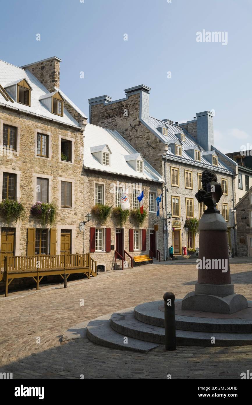 Louis the 14th Statue at Place Royale in Lower Town area of Old Quebec ...