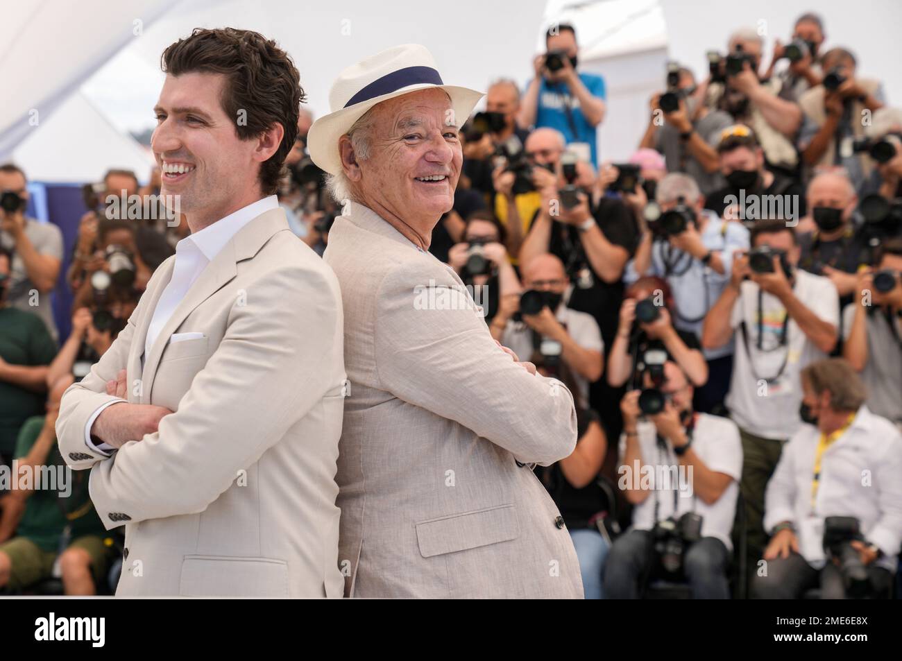 Bill Murray, right, and director Andrew Muscato poses for photographers ...