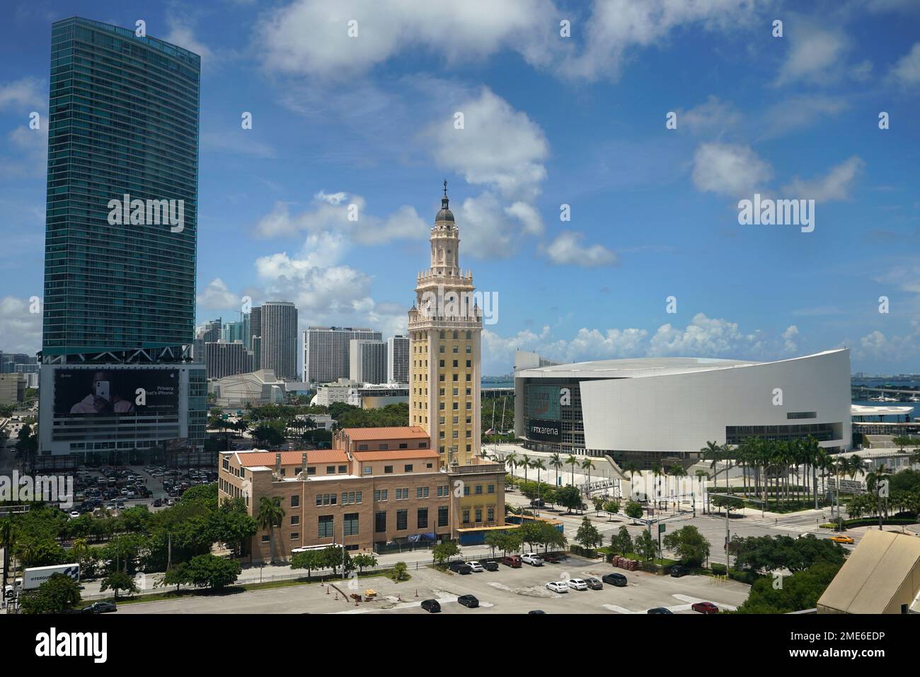 Miami's iconic Freedom Tower, center, is shown, Friday, July 16, 2021 ...