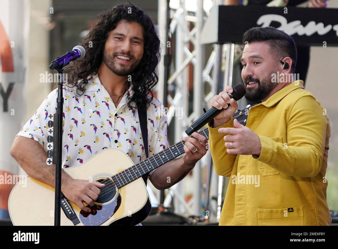 Dan Smyers, left, and Shay Mooney from the duo Dan + Shay perform on ...