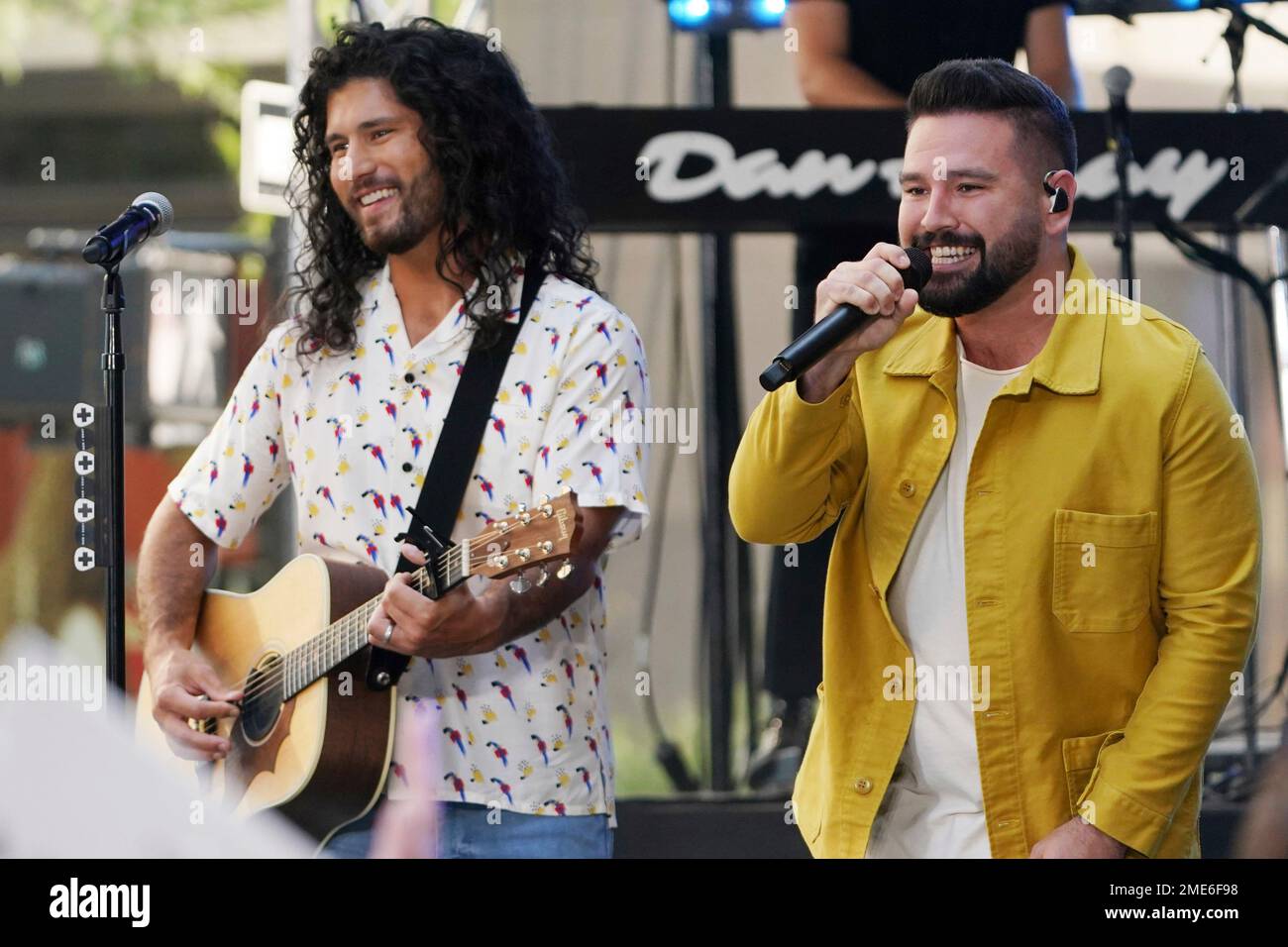 Dan Smyers, left, and Shay Mooney from the duo Dan + Shay perform on ...