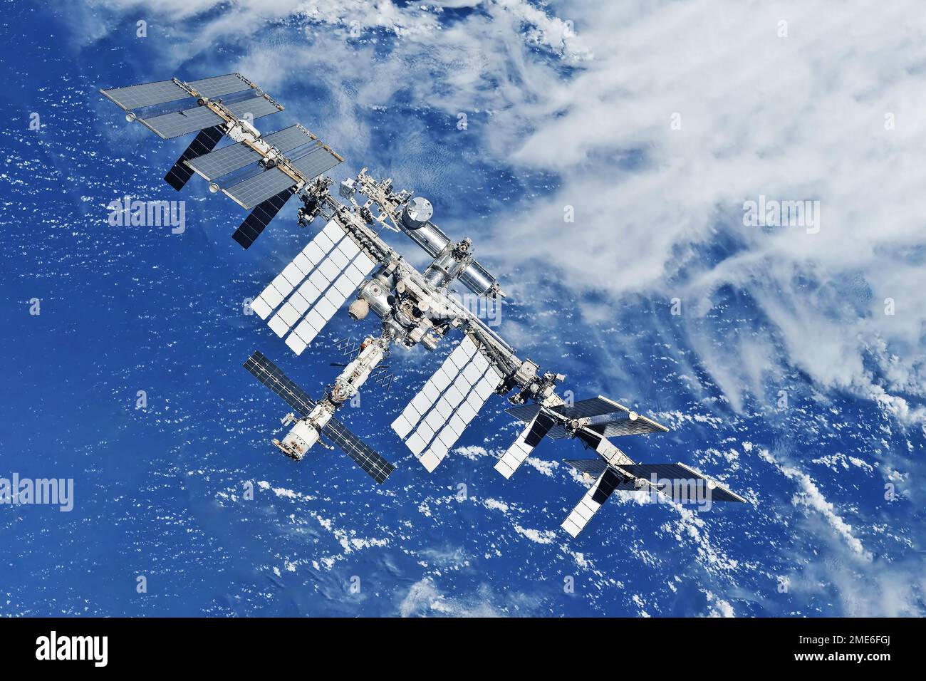 International Space Station above the Earth. Elements of this image ...