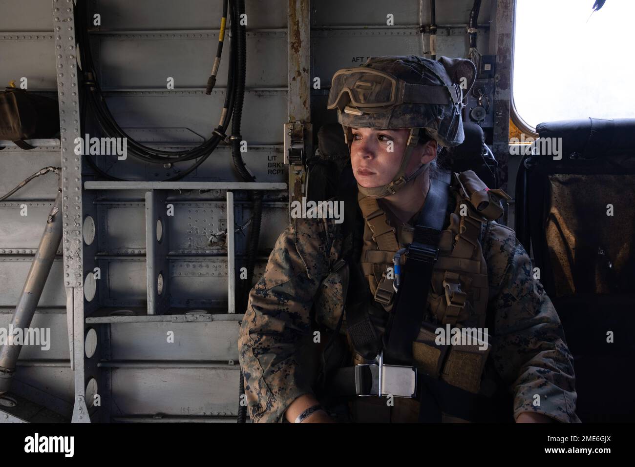 U.S. Marine Corps Cpl. Layla Loughman, a landing support specialist ...