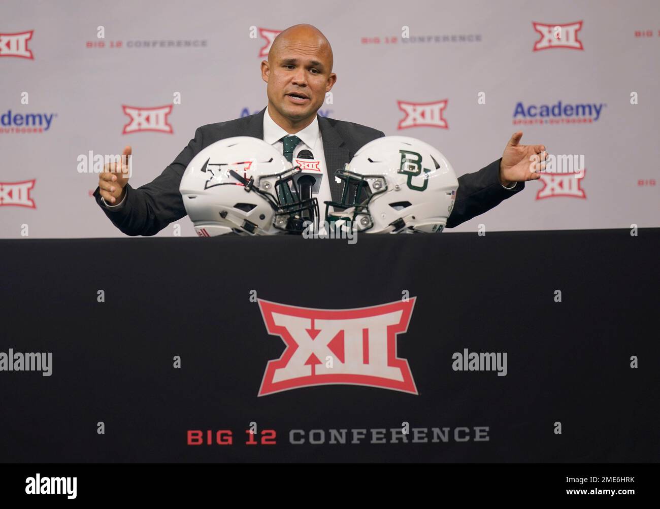 Baylor head coach Dave Aranda speaks during the NCAA college football ...