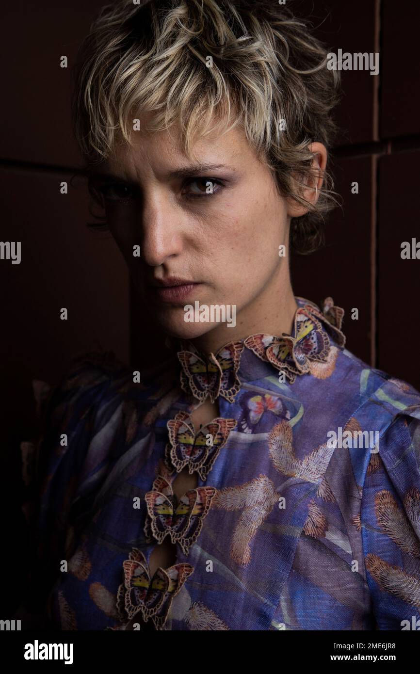 Agathe Rousselle poses for portrait photographs for the film 'Titane ...