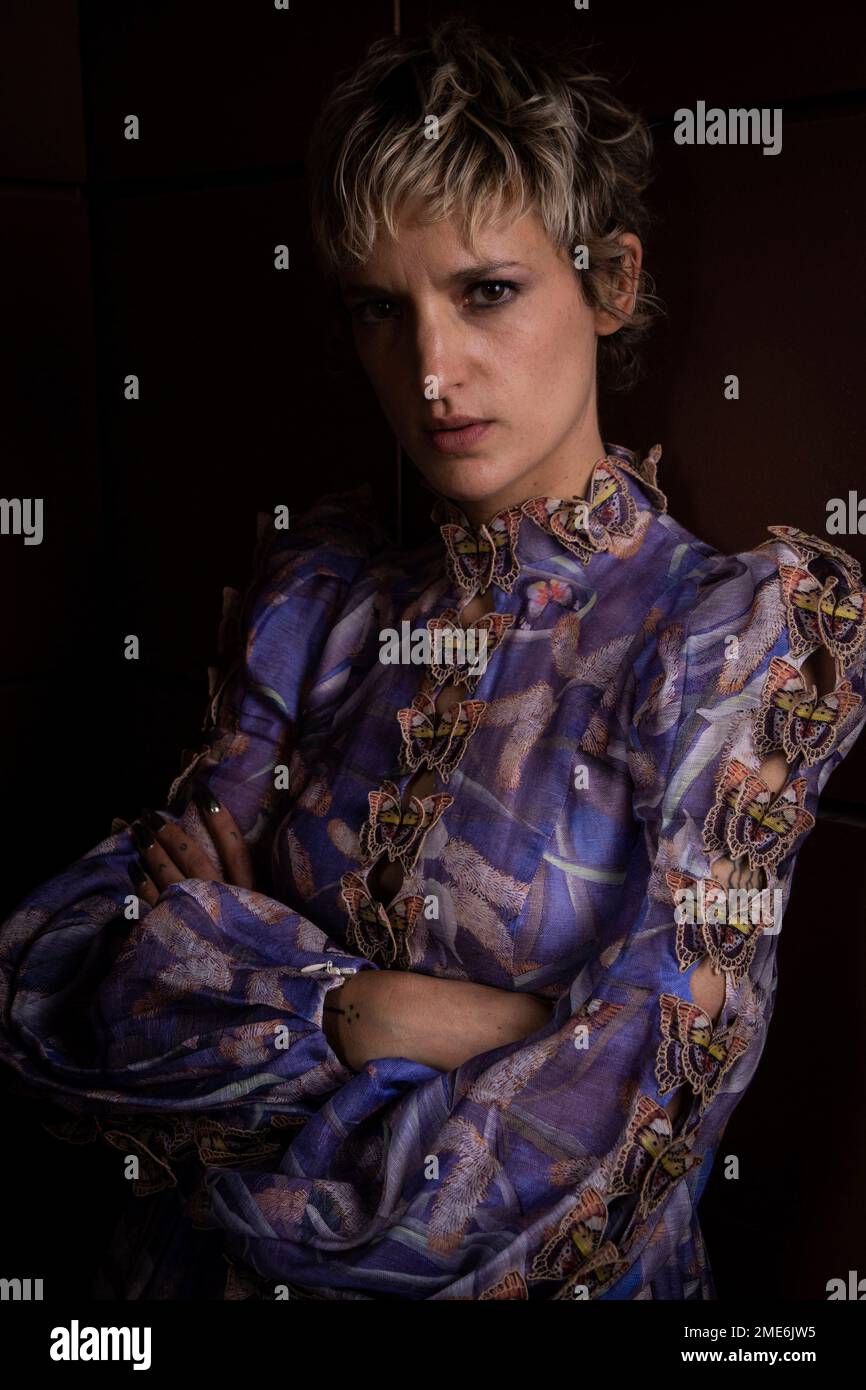 Agathe Rousselle poses for portrait photographs for the film 'Titane ...