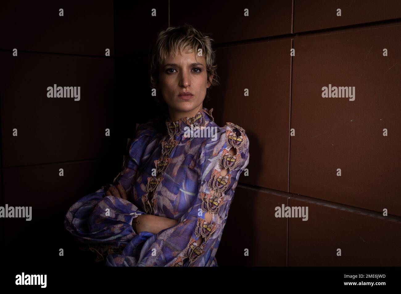 Agathe Rousselle poses for portrait photographs for the film 'Titane ...