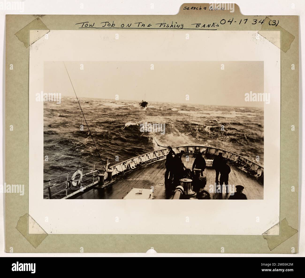 Tow Job on the Fishing Banks. This image depicts a Coast Guard cutter ...