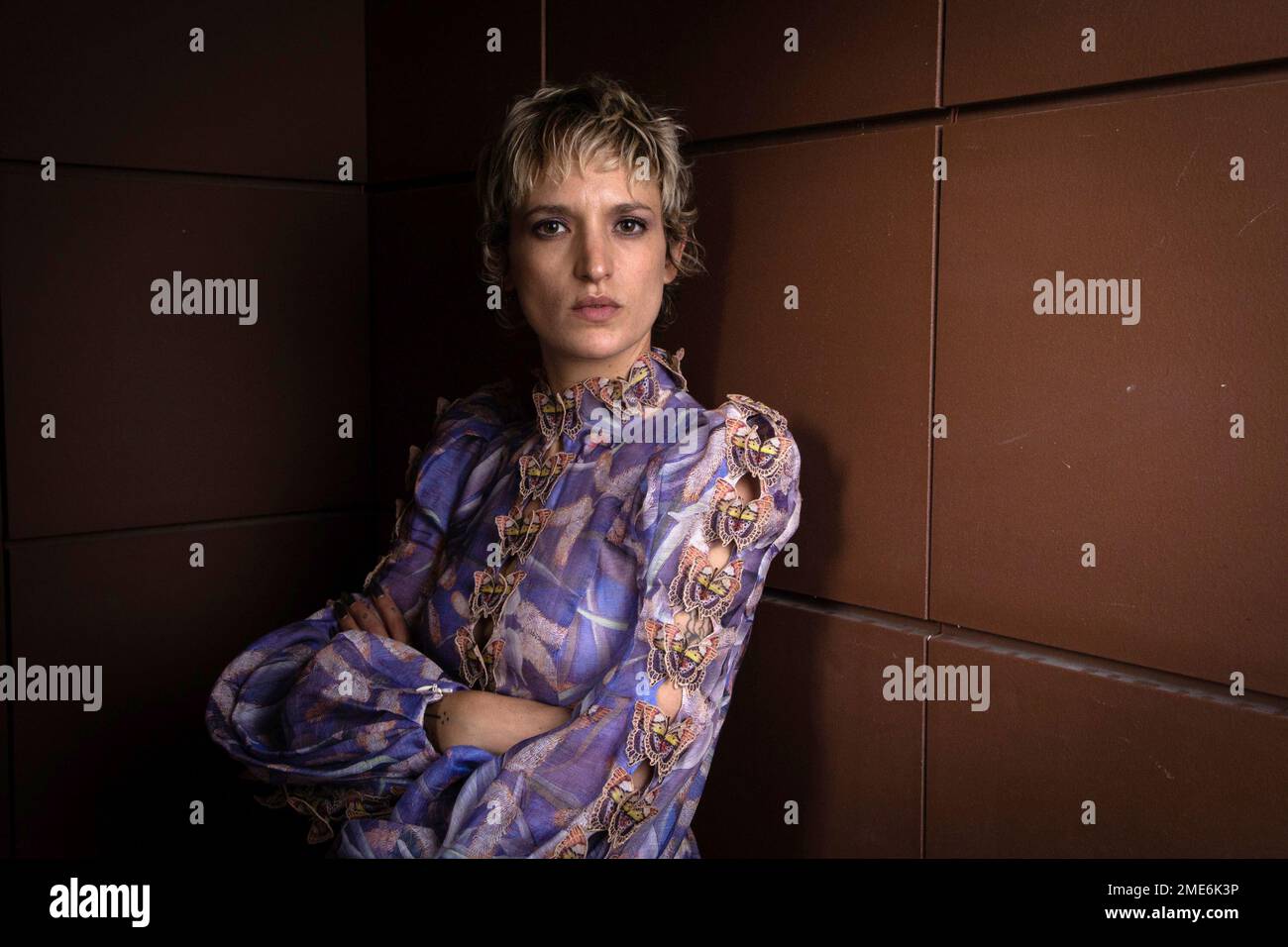 Agathe Rousselle poses for portrait photographs for the film 'Titane ...