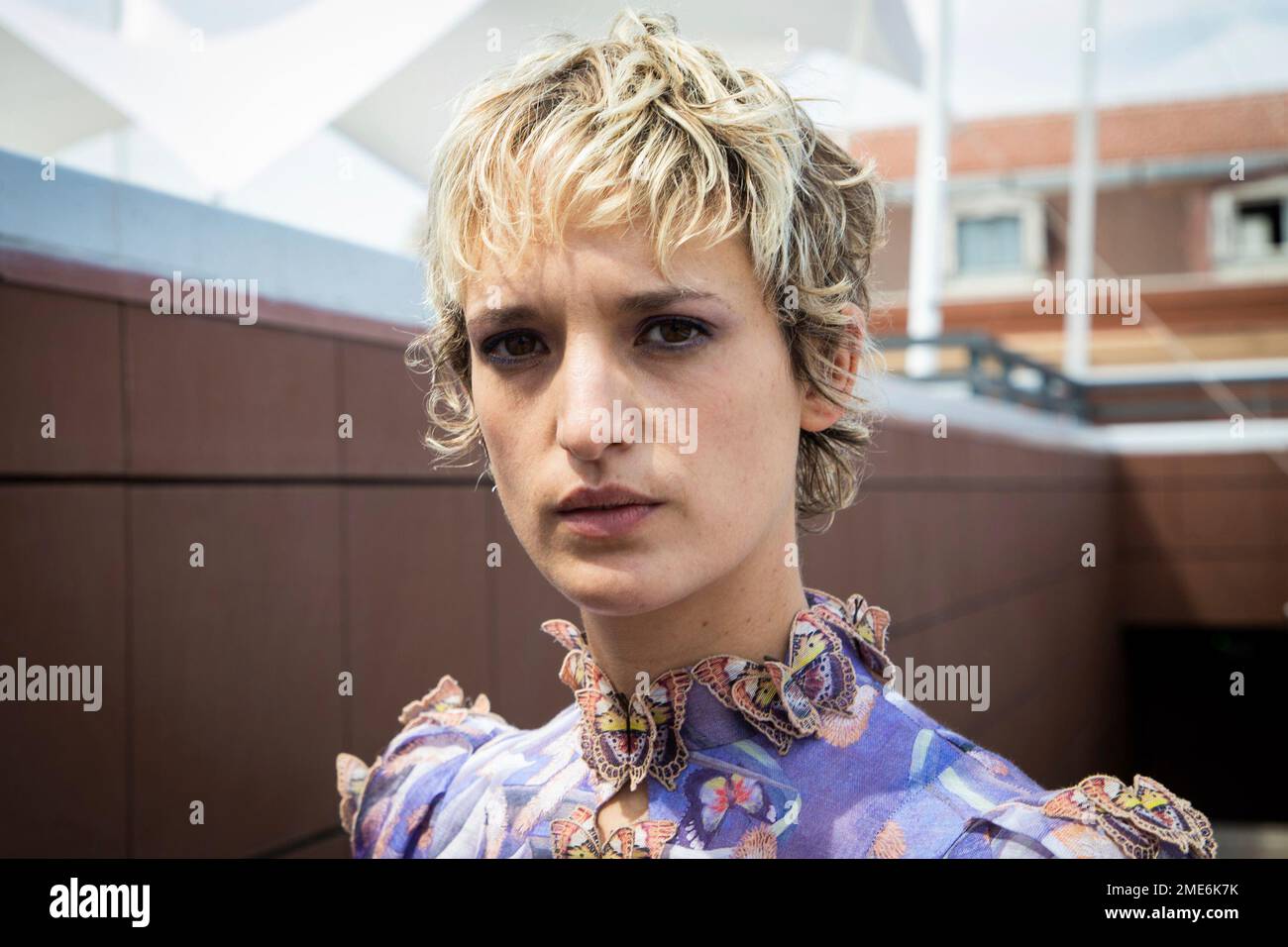 Agathe Rousselle poses for portrait photographs for the film 'Titane ...