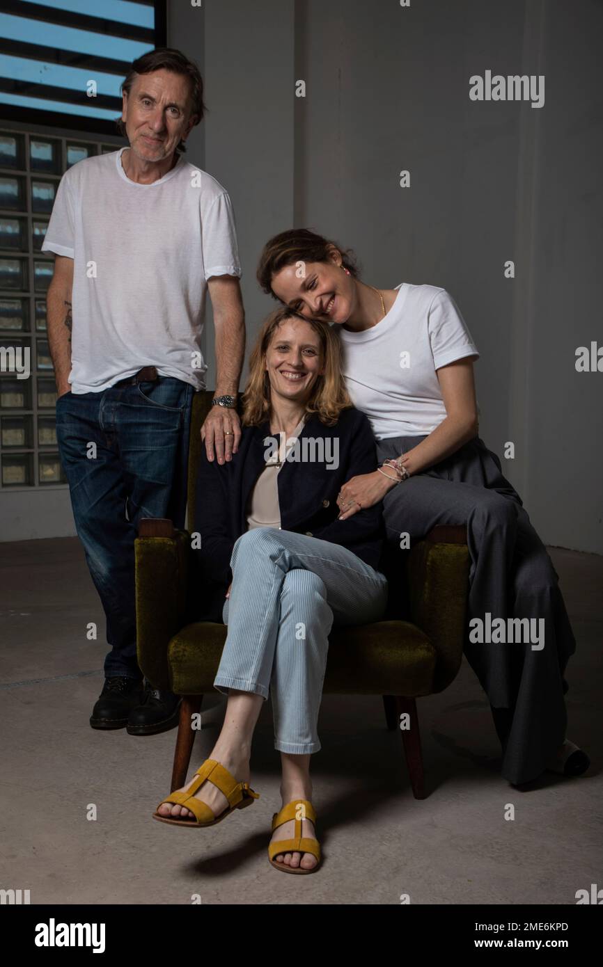 Tim Roth, from left, director Mia Hansen-Love, and Vicky Krieps pose ...