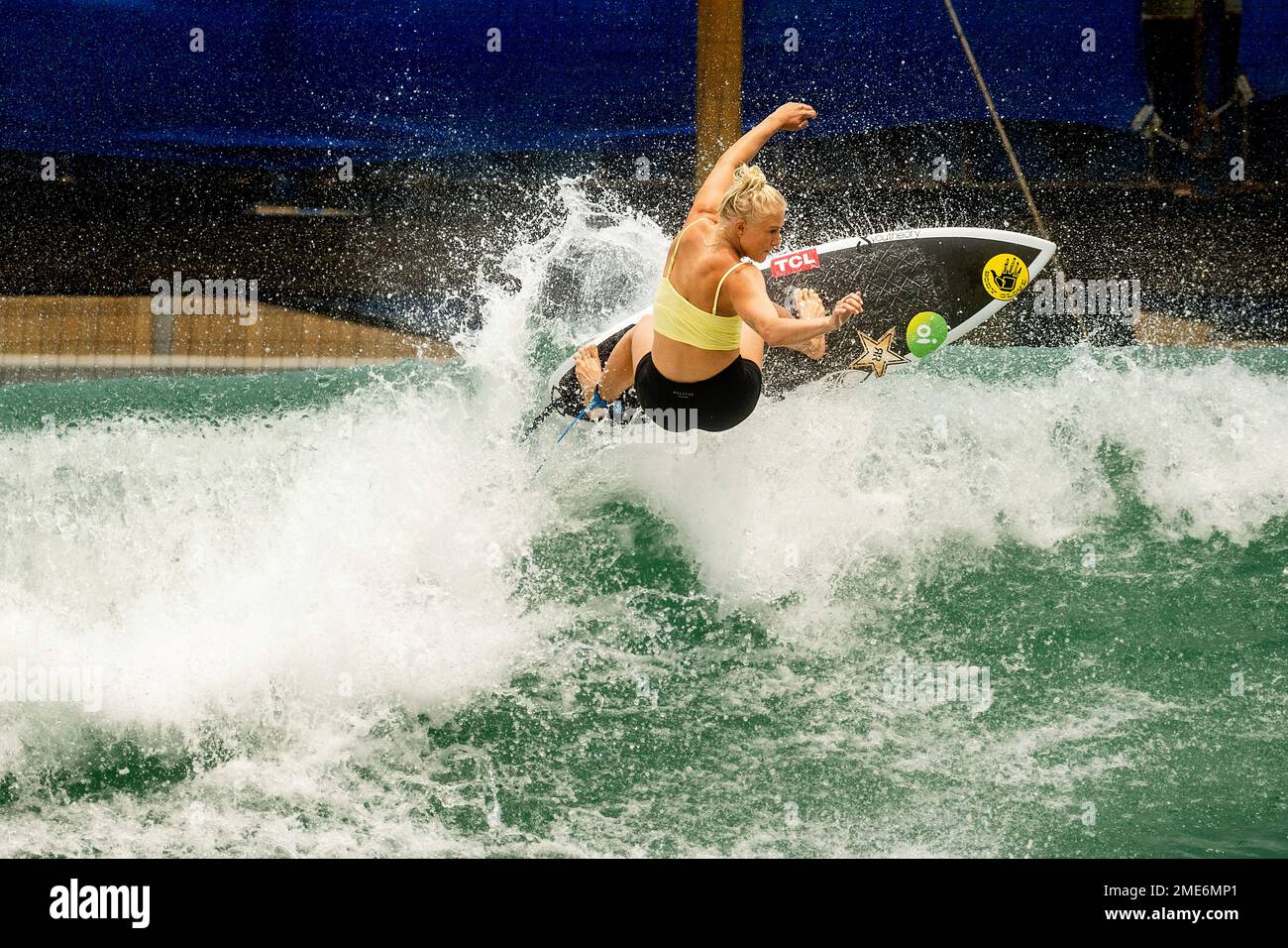Brazilian surfer Tatiana Weston-Webb practices for a World Surf League ...