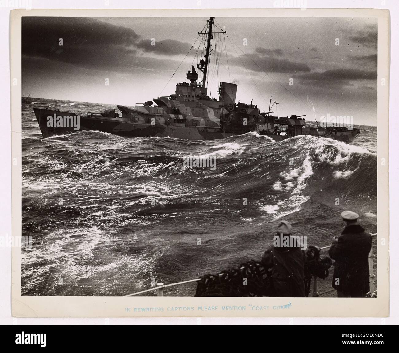 A U.S. Coast Guard combat cutter is shown patrolling the North Atlantic ...
